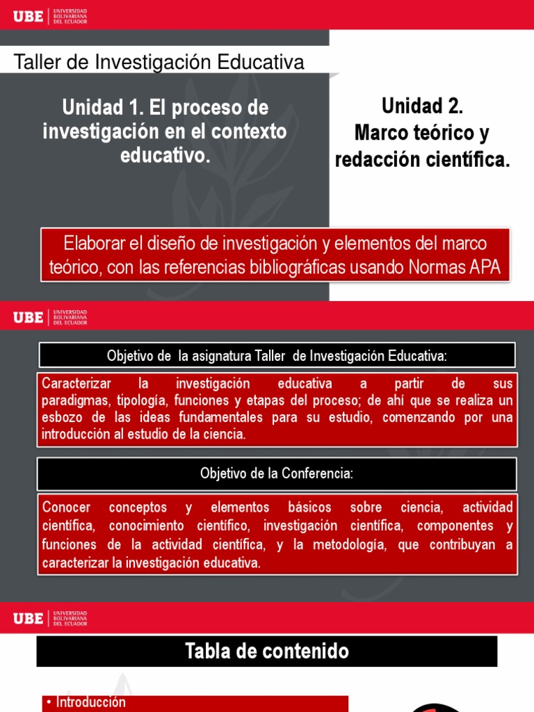 Conferencia 1 de La Unidad 1 Ube | PDF