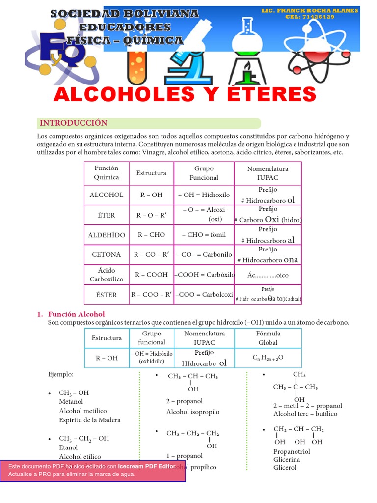 ALCOHOLES | PDF | Ácido carboxílico | Glicerol
