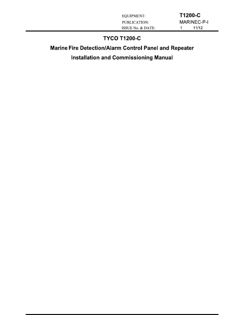 Tyco T1200 Series Marine Manual | PDF