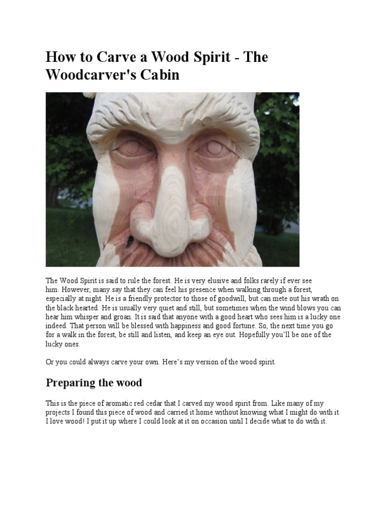 Step-by-Step Wood Spirit Carving Guide | PDF