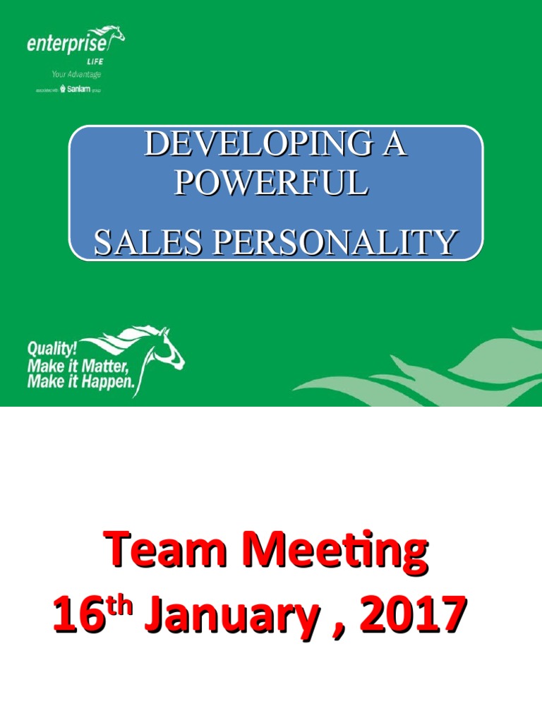 Developing A Powerful Sales Personality | PDF