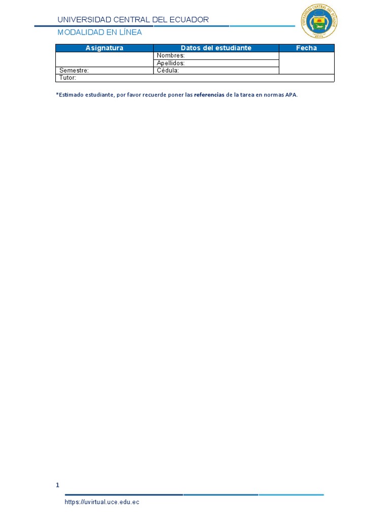 Formato de Tareas Uce | PDF