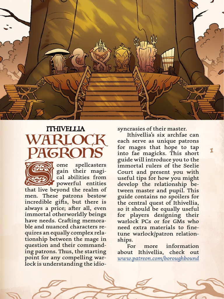Archfae As Warlock Patrons | PDF