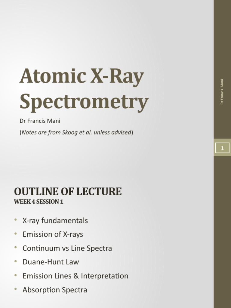 X-Ray Notes | PDF | Emission Spectrum | Spectroscopy
