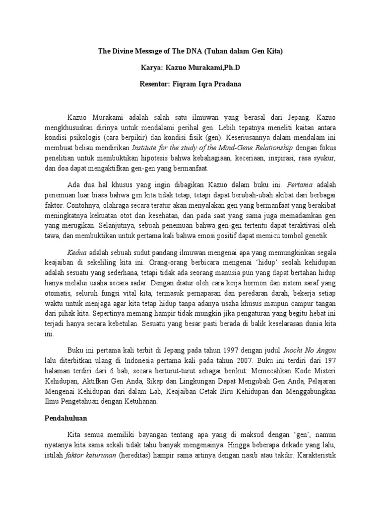 The Divine Message of The DNA | PDF | Pengembangan Diri | Sains ...
