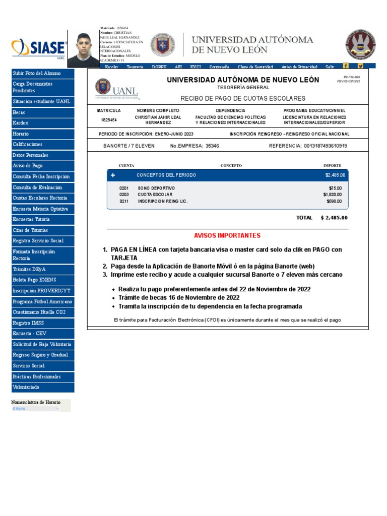 Pago Rectoría | PDF