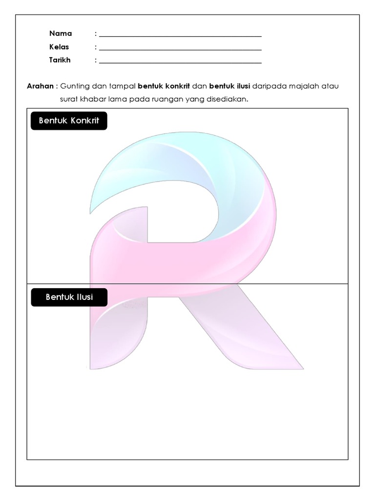 14 PDF Gunting Dan Tampal Gambar Bentuk Konkrit Dan Bentuk Illusi | PDF