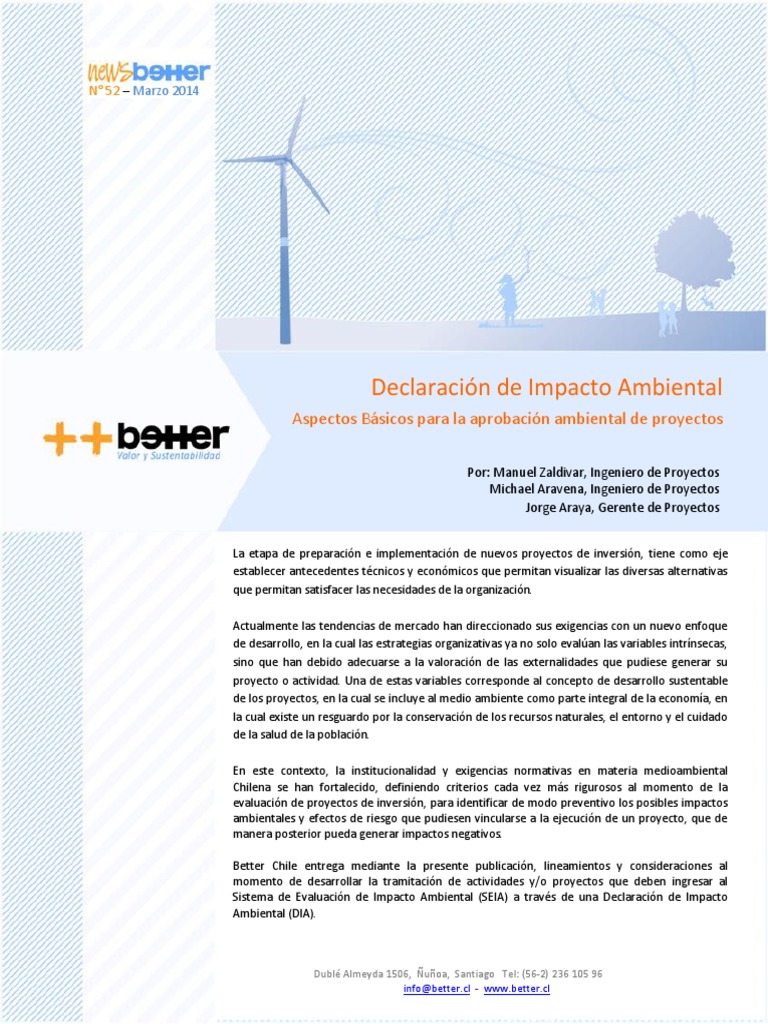 Declaraci - Oacute - N de Impacto Ambiental PDF | PDF | Evaluación de impacto ambiental ...