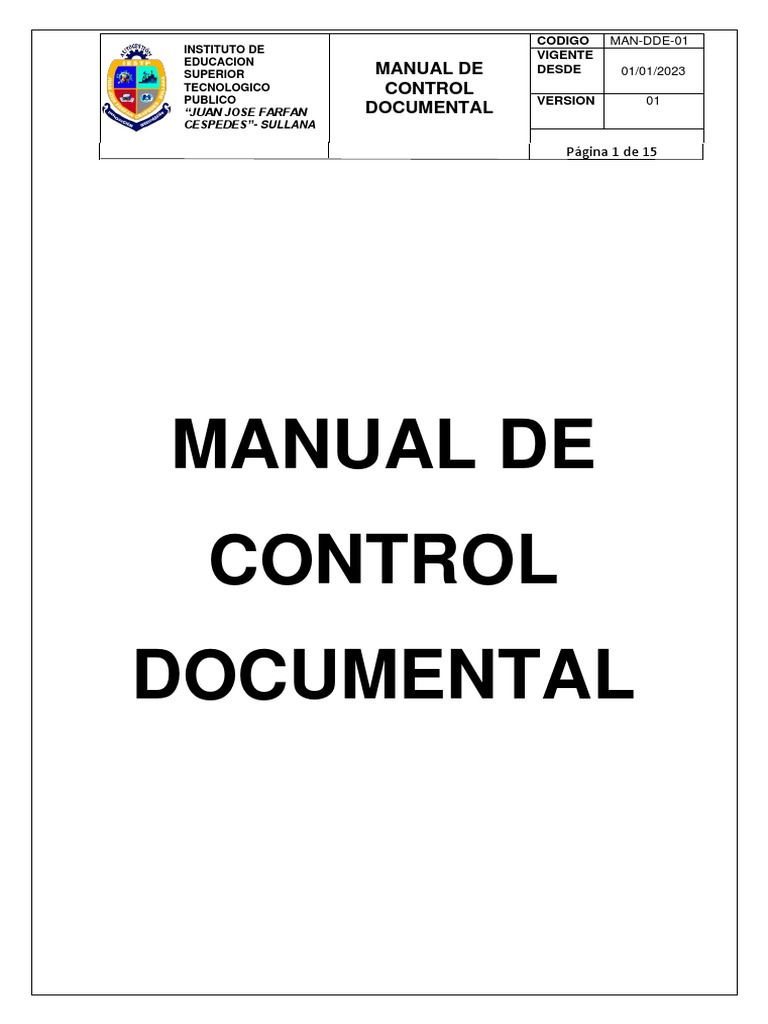 Manual de Control Documental | PDF | Archivo de computadora | Educación ...