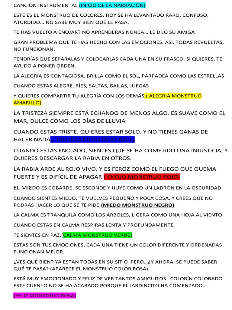 Este Es El Monstruo de Colores | PDF