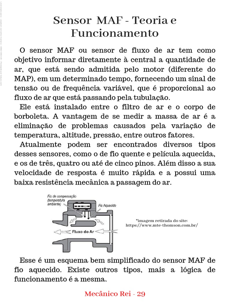 Sensor MAF - Tipos e Funcionamento | PDF