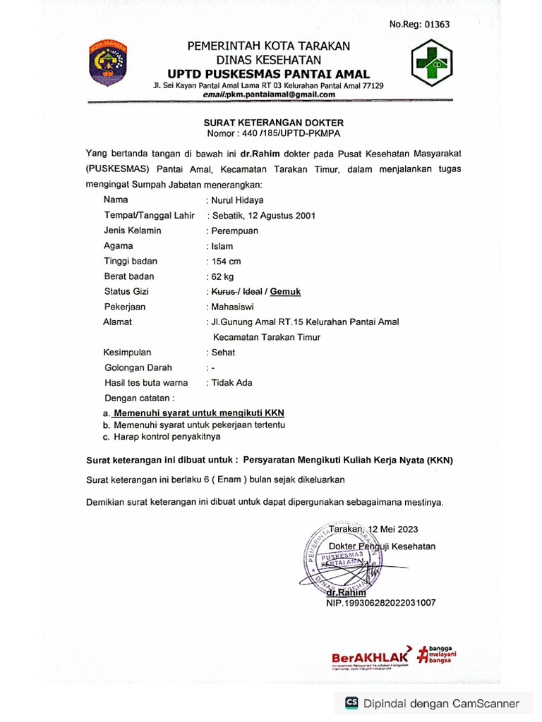 Surat Kesehatan | PDF Surat Kesehatan | PDF