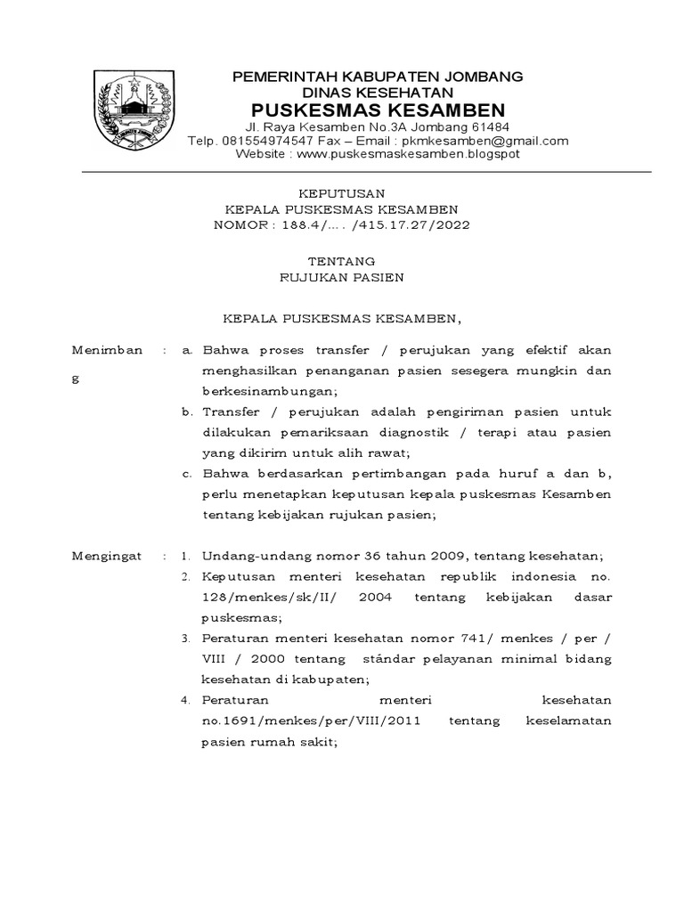 SK Rujukan Pasien | PDF