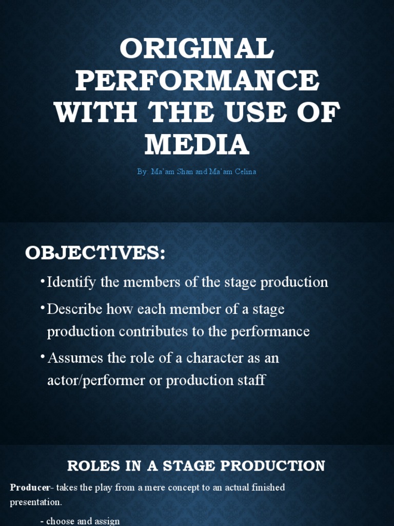 ROLES in A STAGE PRODUCTION | PDF | Actor | Theatre