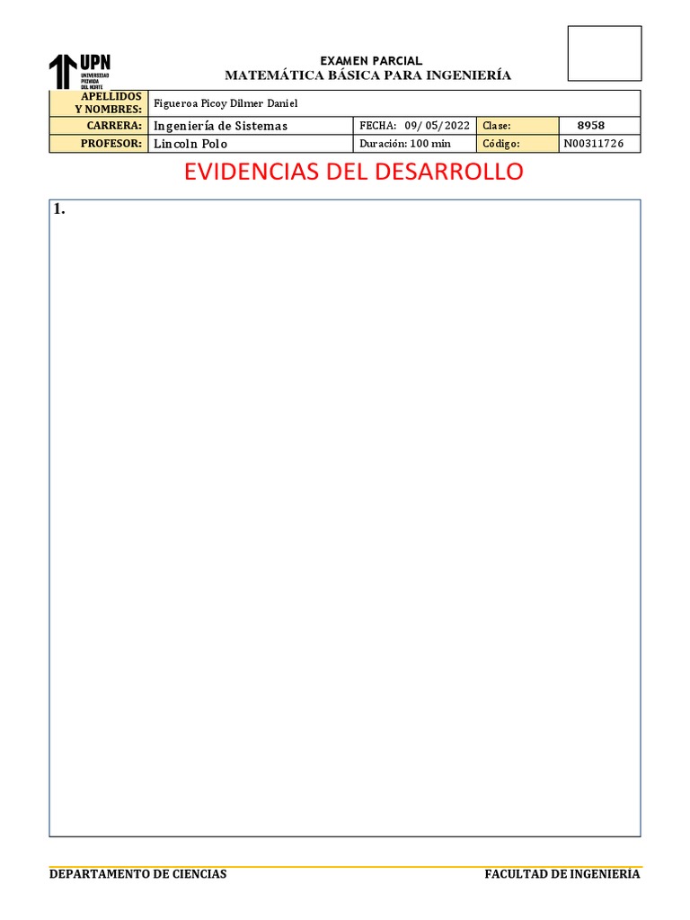 Examen Parcial Dilmer Daniel Figueroa Picoy 8958 PDF | PDF | Tecnología