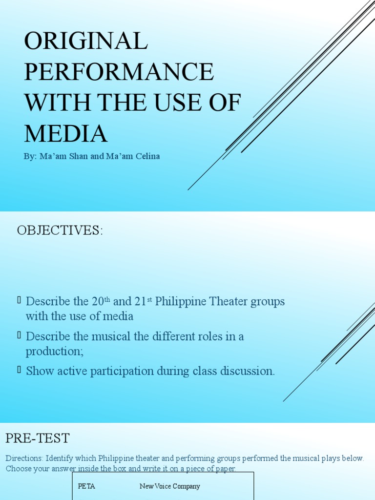 Philippine Theatre and Media Performance | PDF | Theatre
