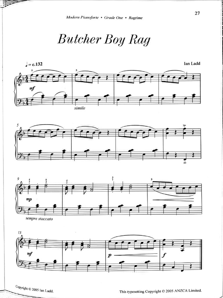 Butcher Boy Rag | PDF