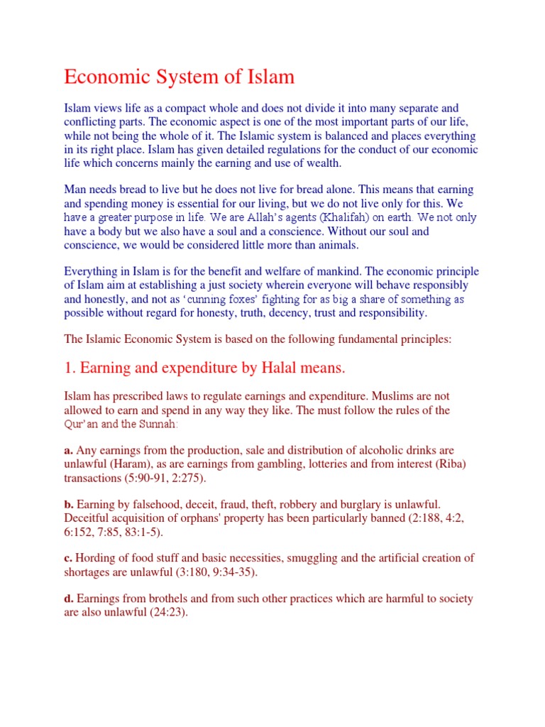 Islamic Economic System | Download Free PDF | Qur'an | Islam