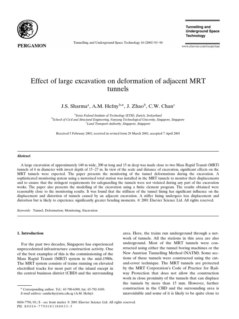 1 s2.0 S0886779801000335 Main | PDF | Rapid Transit | Tunnel