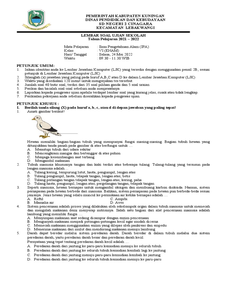 SOAL US IPA Th. 2022 | PDF