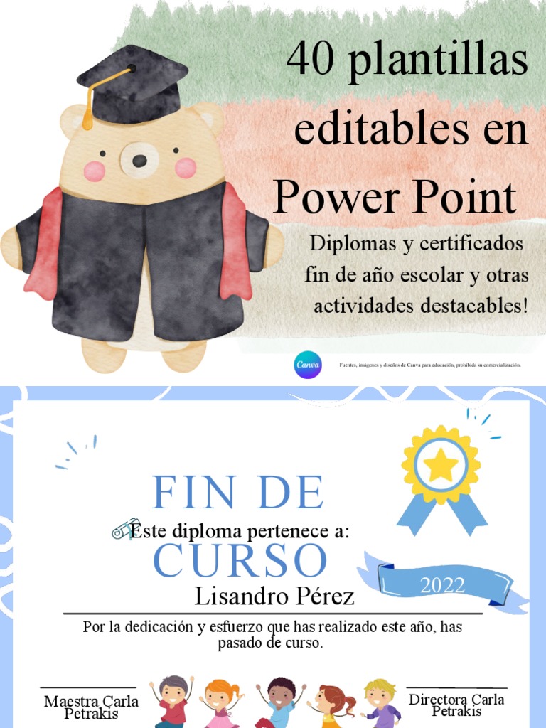 Plantillas de Diplomas y Certificados en PowerPoint | PDF
