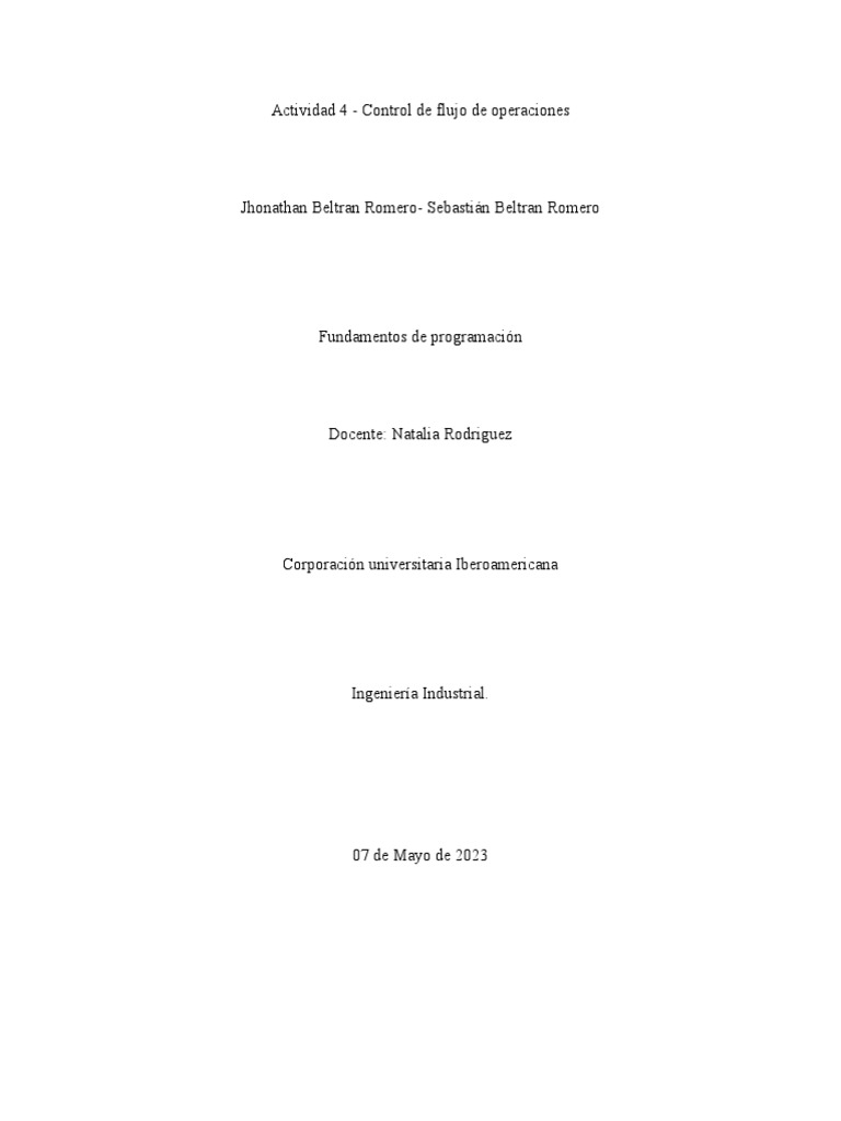 Actividad 4 Fundamentos | PDF