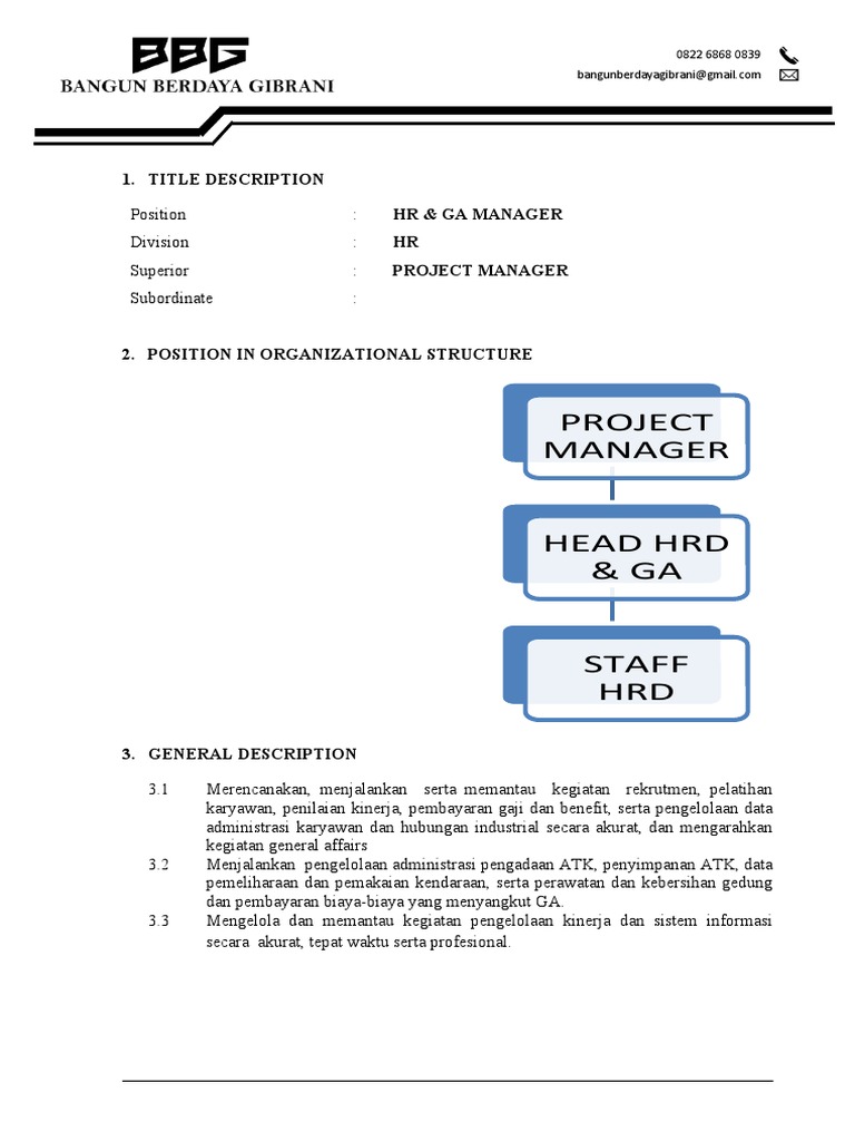 Job Description Team HRD | PDF