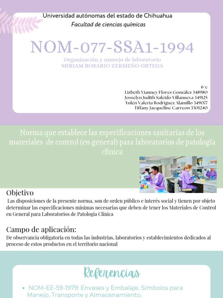 Especificaciones Sanitarias NOM-077 | PDF | Laboratorios | Infección