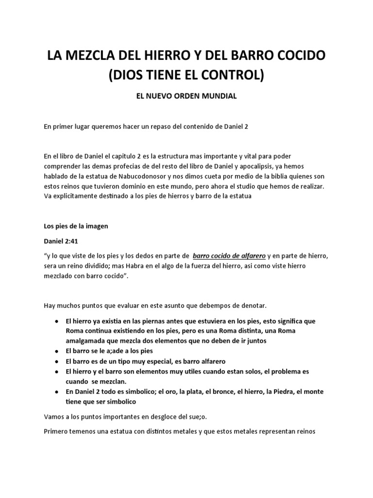 Pies de barro y hierro en Daniel 2 | PDF | Cristo (título) | Iglesia ...