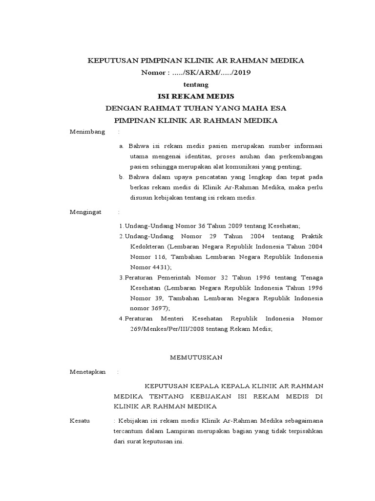 ISI REKAM MEDIS | PDF
