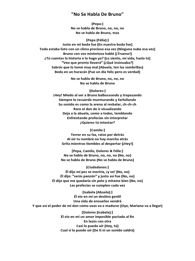 No Se Habla de Bruno | PDF