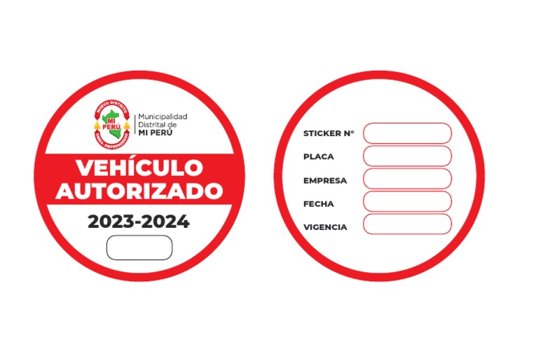 Sticker Vehiculo PDF | PDF
