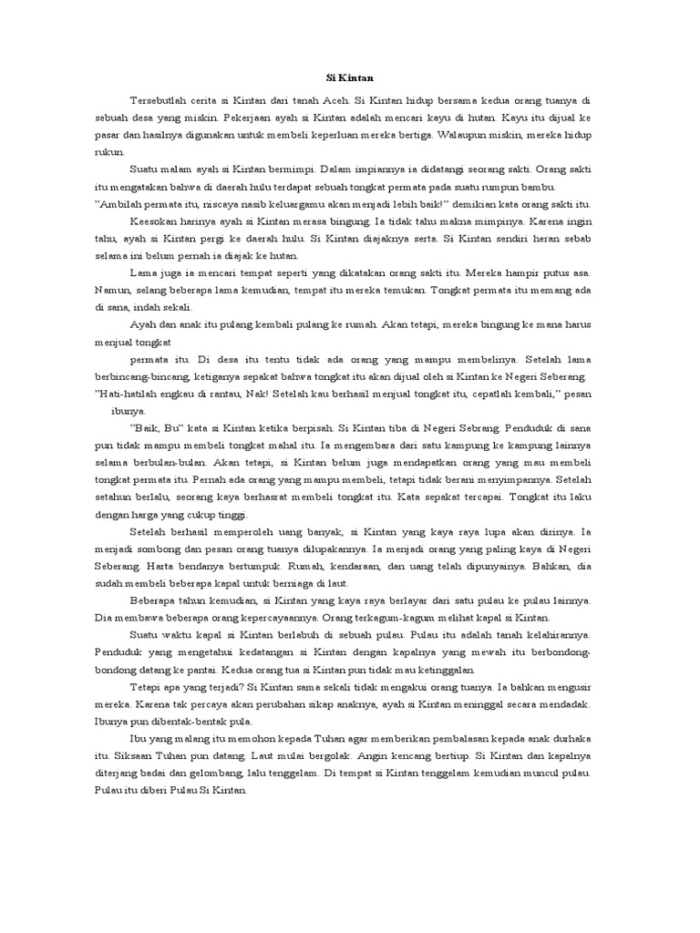 Alif Cerita Si Kintan | PDF
