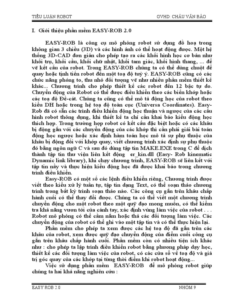 Hướng dẫn sử dụng easy-rob | PDF