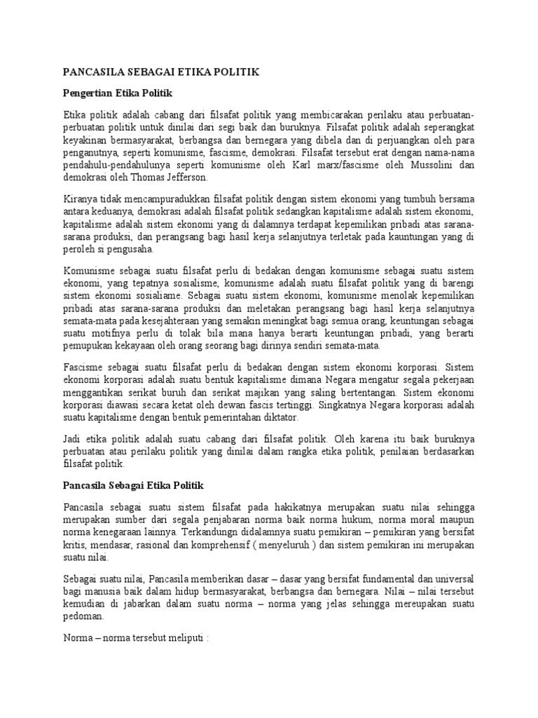 Pancasila Sebagai Etika Politik Pdf 