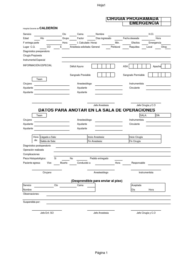 Formato Parte Operatorio | PDF