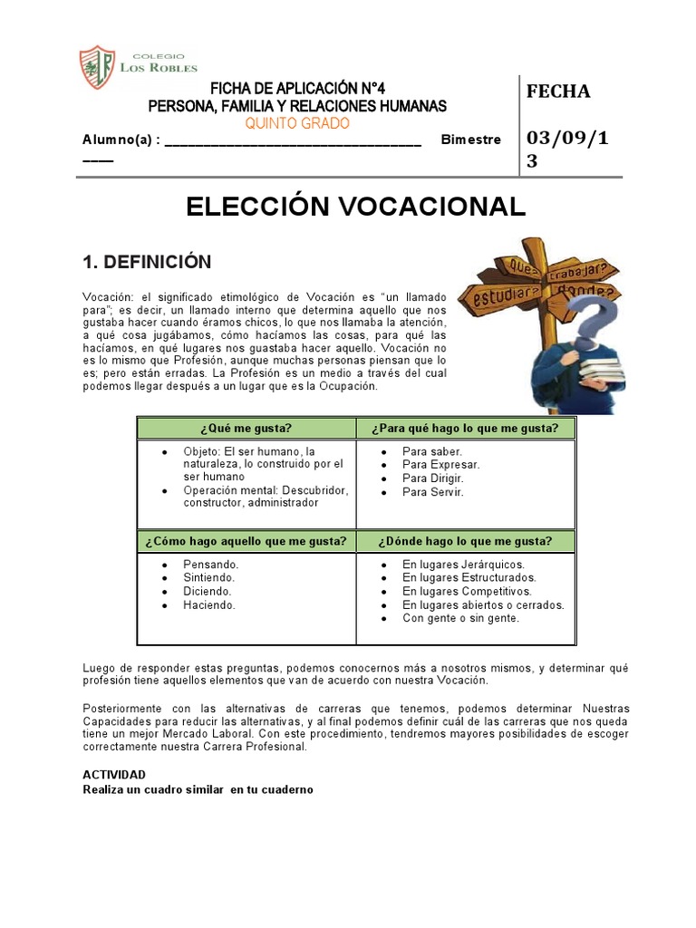 ELECCION VOCACIONAL | PDF | Aprendizaje | Sicología