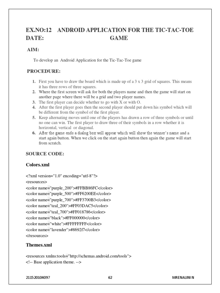 Android Tic-Tac-Toe App Guide | PDF | Android (Operating System) | Software