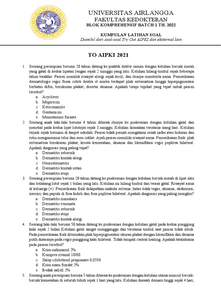 Latihan Soal IKK - Blok Kompre - Batch 1 2022 PDF | PDF