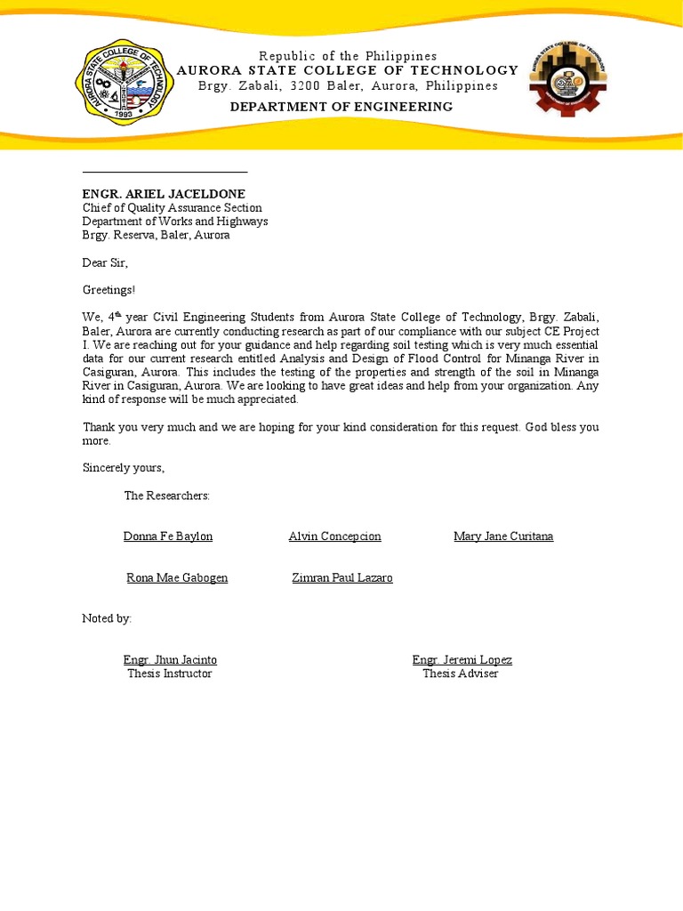 Request Letter Pdf