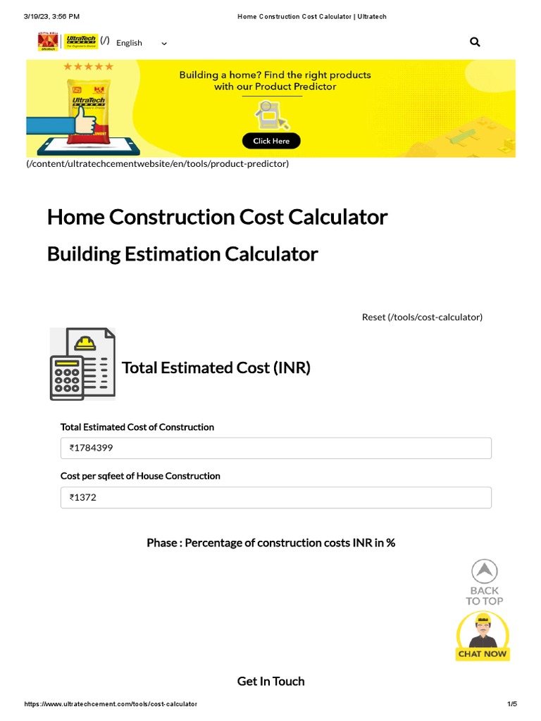 Home Construction Cost Calculator - Ultratech | PDF | Building ...