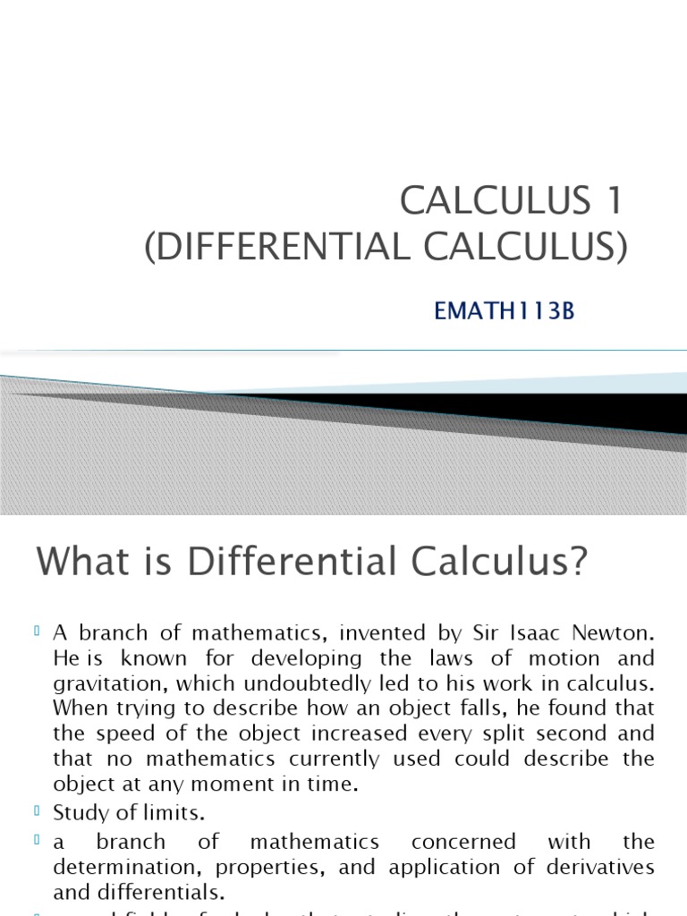 Lesson 1 Differential Calculus Introduction | PDF | Calculus | Differential Calculus