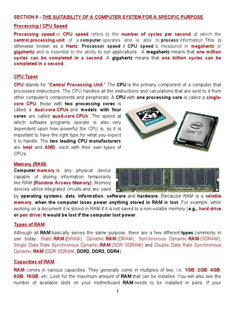 Section 9 - The Suitability of A Computer System For A Specific Purpose | Download Free PDF ...
