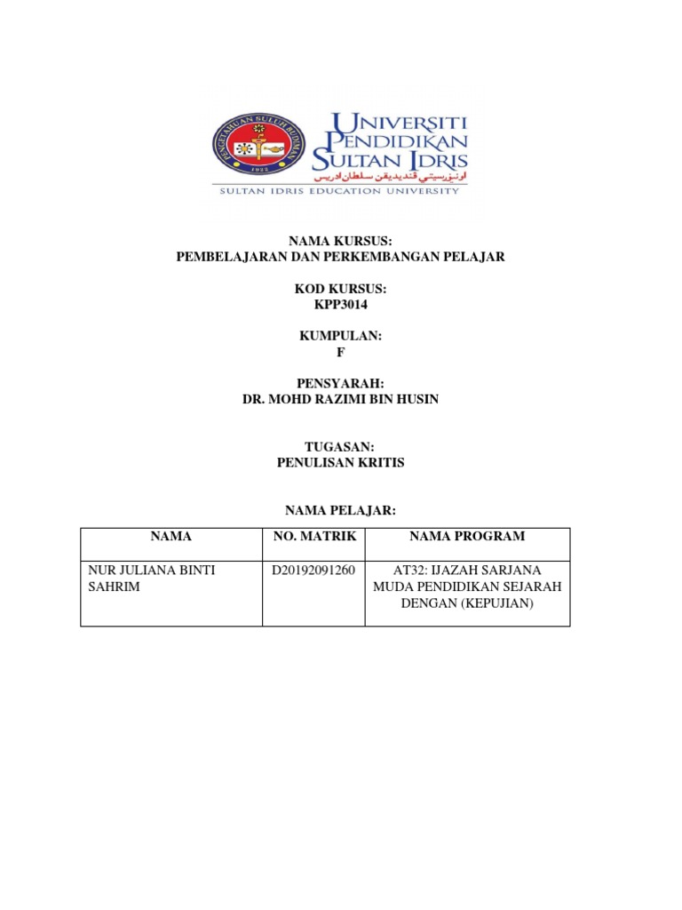 KPP (PENULISAN KRITIS) | PDF