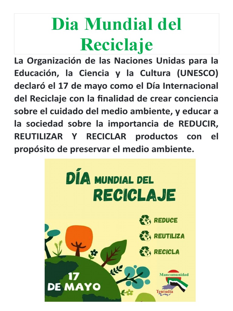 Dia Mundial Del Reciclaje | PDF