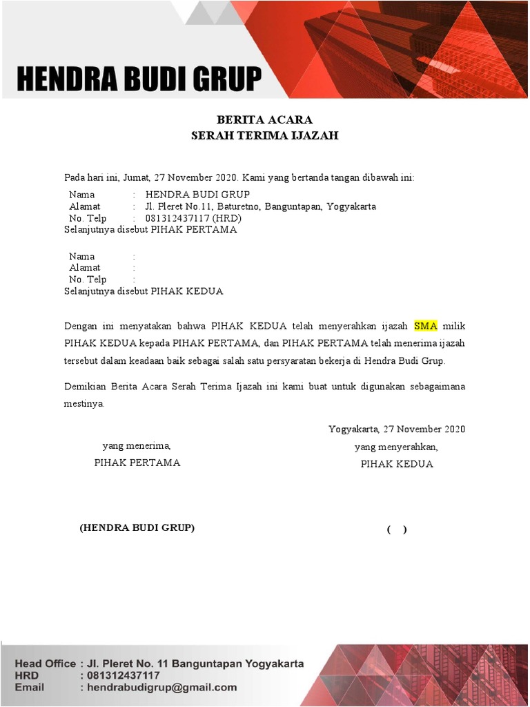 Format - BAST Ijazah | PDF