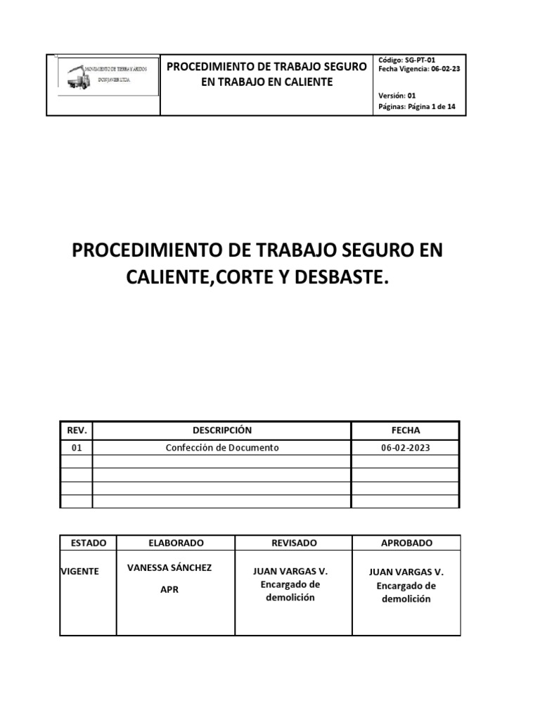 Procedimiento de Trabajos en Caliente | PDF