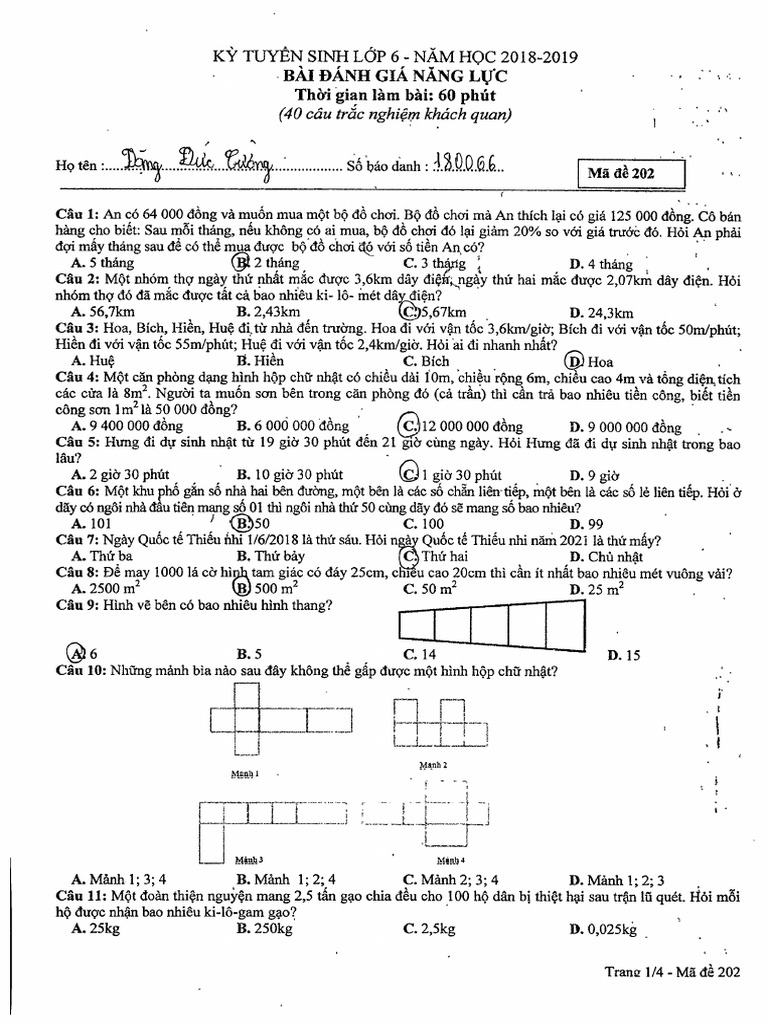 De Thi Chuyen 6 Doan Thi Diem | PDF