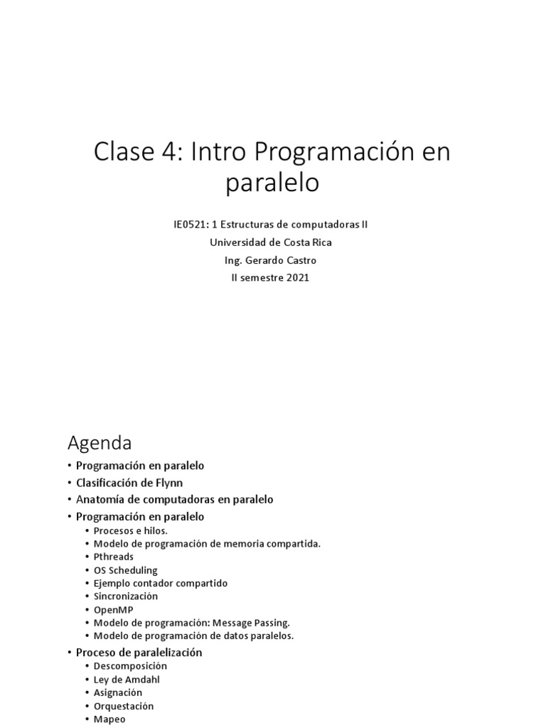 Clase 4 - 5 Intro Programacion Paralela | PDF | Arte | Tecnología