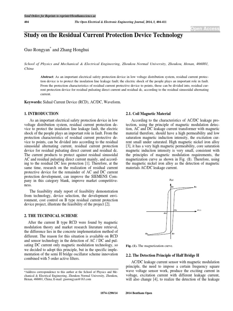 Study On The Residual Current Protection Device Te | PDF | Inductor ...